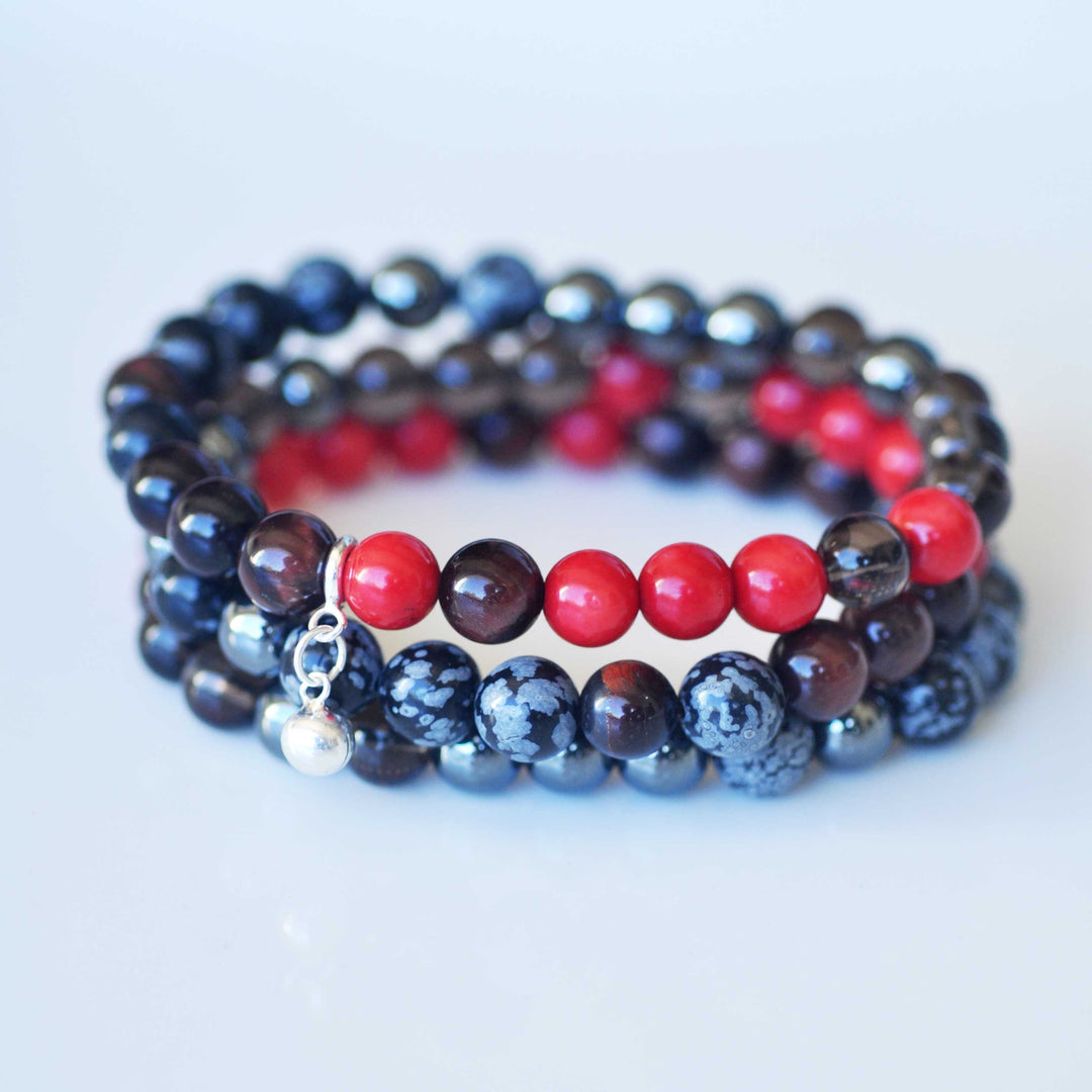 Root Chakra Bracelet Stack - Grounding & Strength with FREE CHAKRA DEC ...